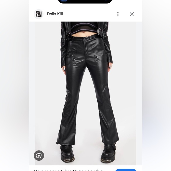 Dolls Kill | Pants & Jumpsuits | Black Faux Leather Flare Pants Dolls ...